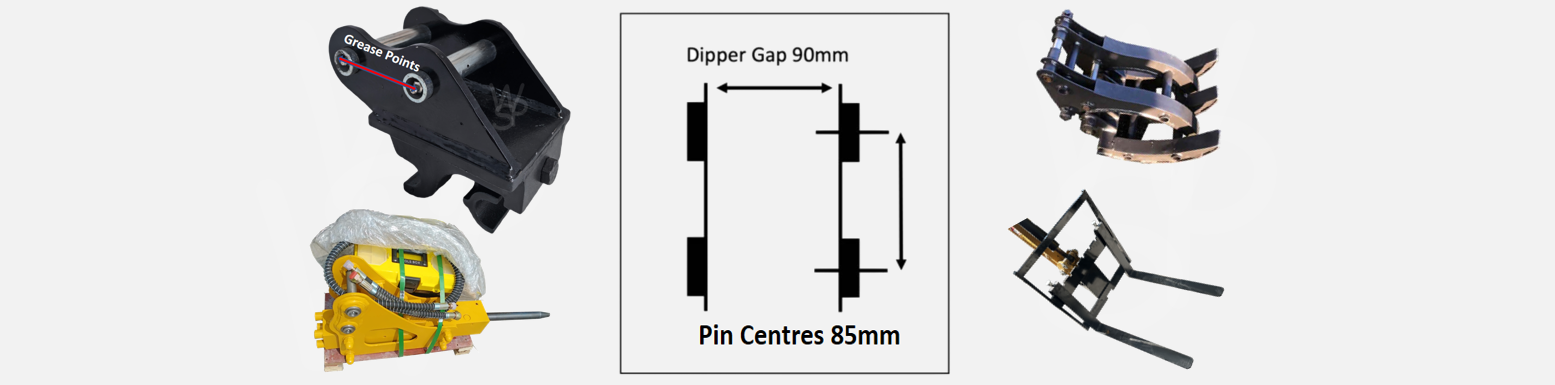 Mini Digger Attachments 25mm Pins